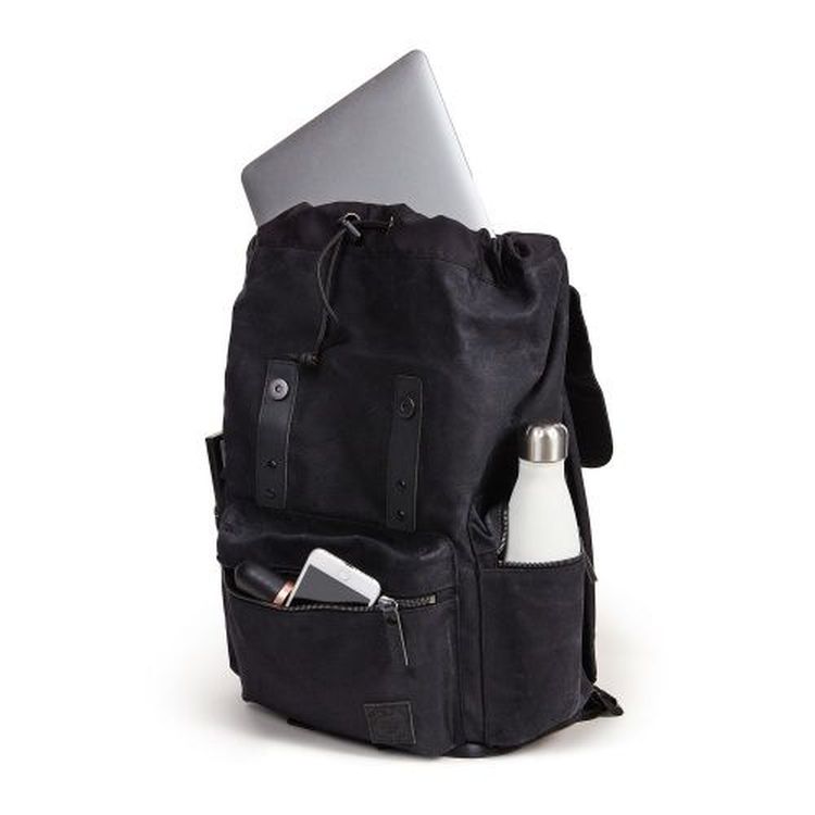 Indian Motorcycle Waxed canvas Backpack (black) - Moore Speed Racing