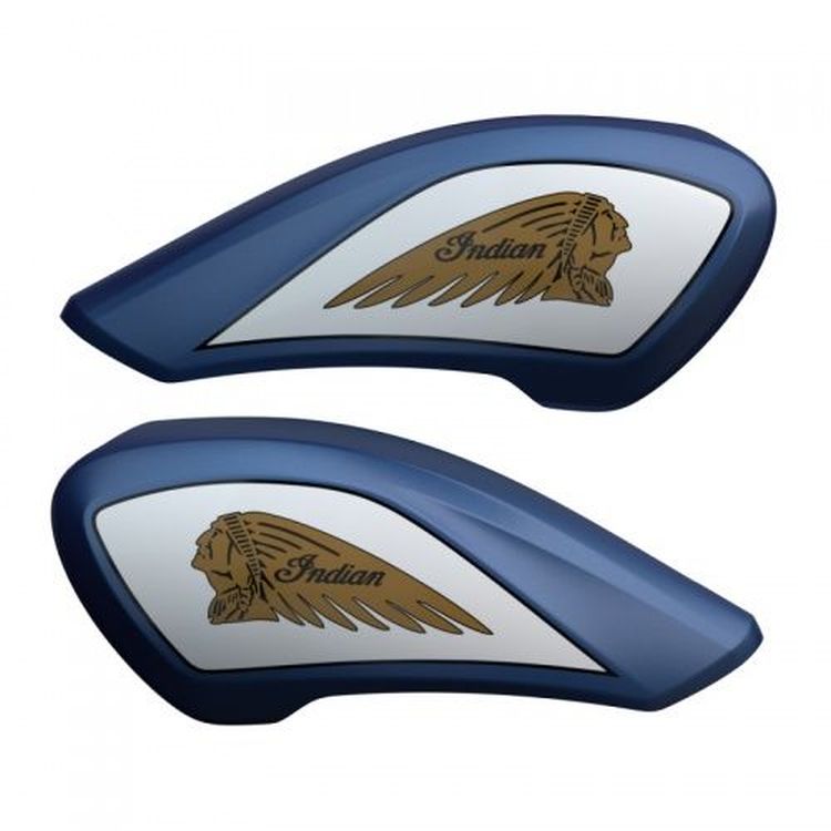 Indian FTR 1200 tank covers - Matte Blue Fire - Moore Speed Racing