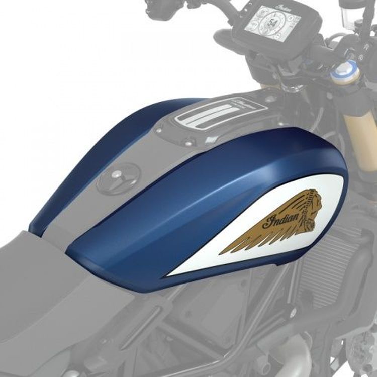 Indian FTR 1200 tank covers - Matte Blue Fire - Moore Speed Racing