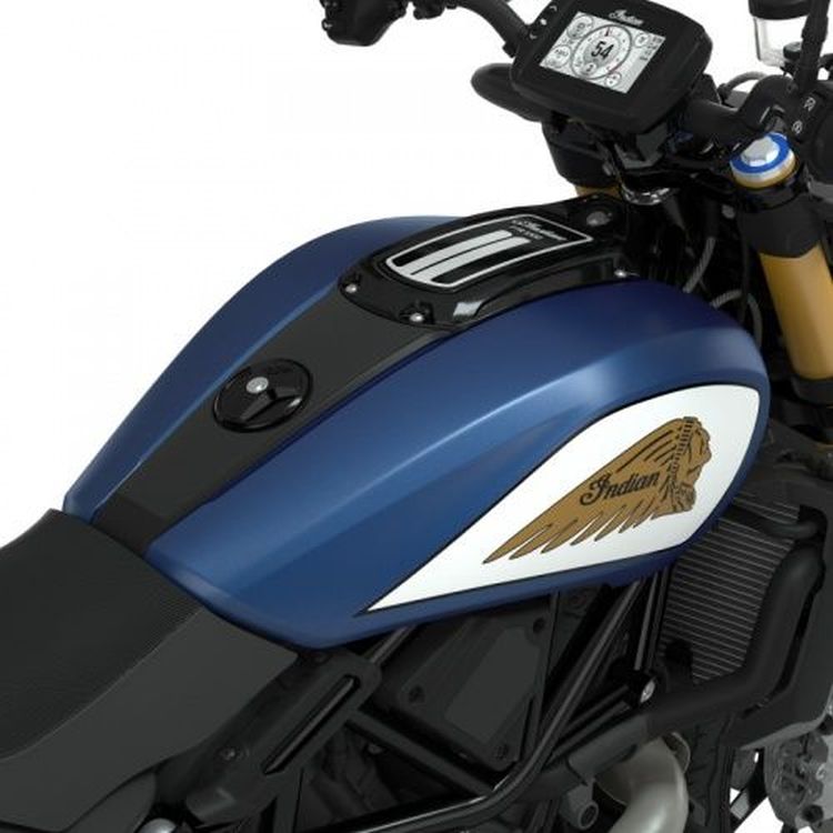 Indian FTR 1200 tank covers - Matte Blue Fire - Moore Speed Racing