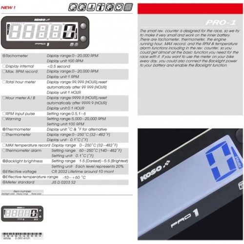 Koso Motorcycle Speedos & gauges - Moore Speed Racing