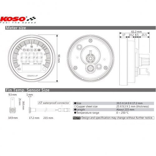 Koso Motorcycle Speedos & gauges - Moore Speed Racing