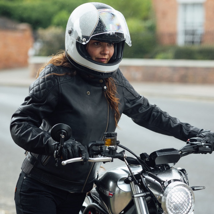 Merlin Bristol D3O Women's Leather Riding Jacket - Black - Moore Speed ...