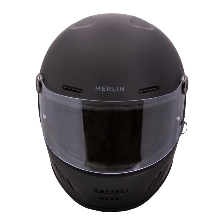 Merlin Revival Vintage Full Face Helmet - Matt Black - Moore Speed Racing