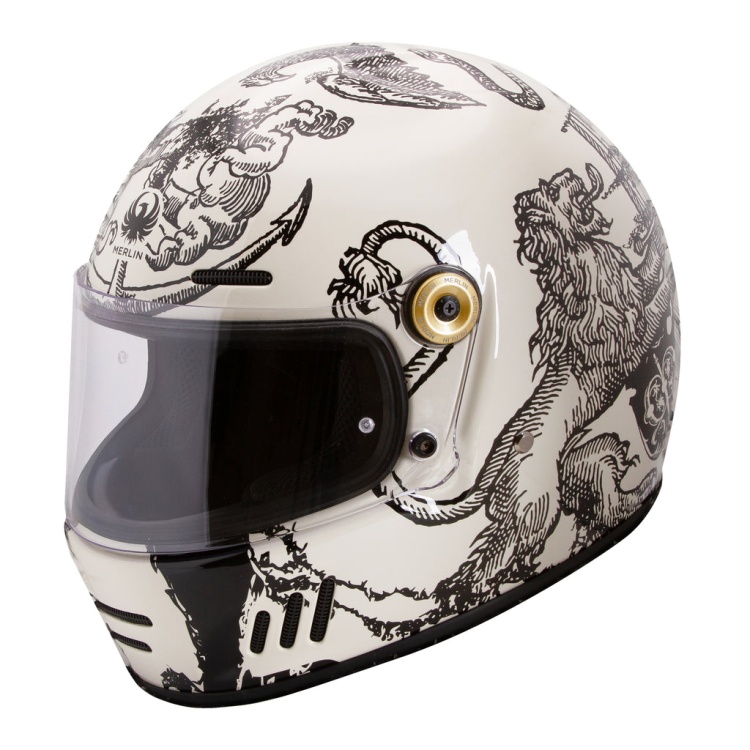 Merlin Revival Vintage Full Face Helmet - Versus Off White - Moore ...
