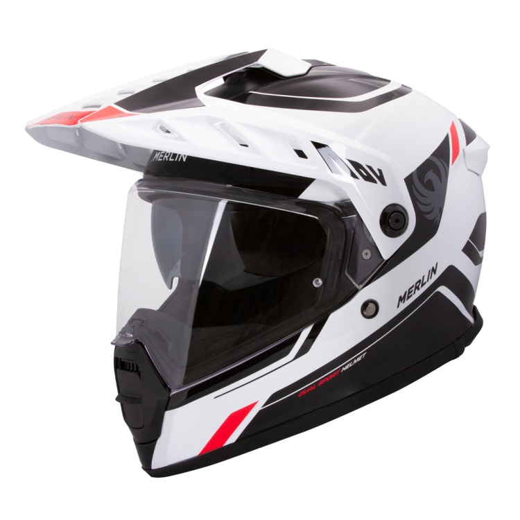 Merlin Torres Adventure Full Face Helmet - Block White Red - Moore ...