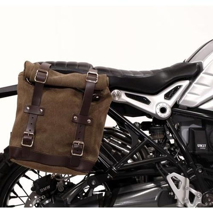 Unit Garage Waxed Suede Side Pannier with Subframe for BMW R Nine T ...