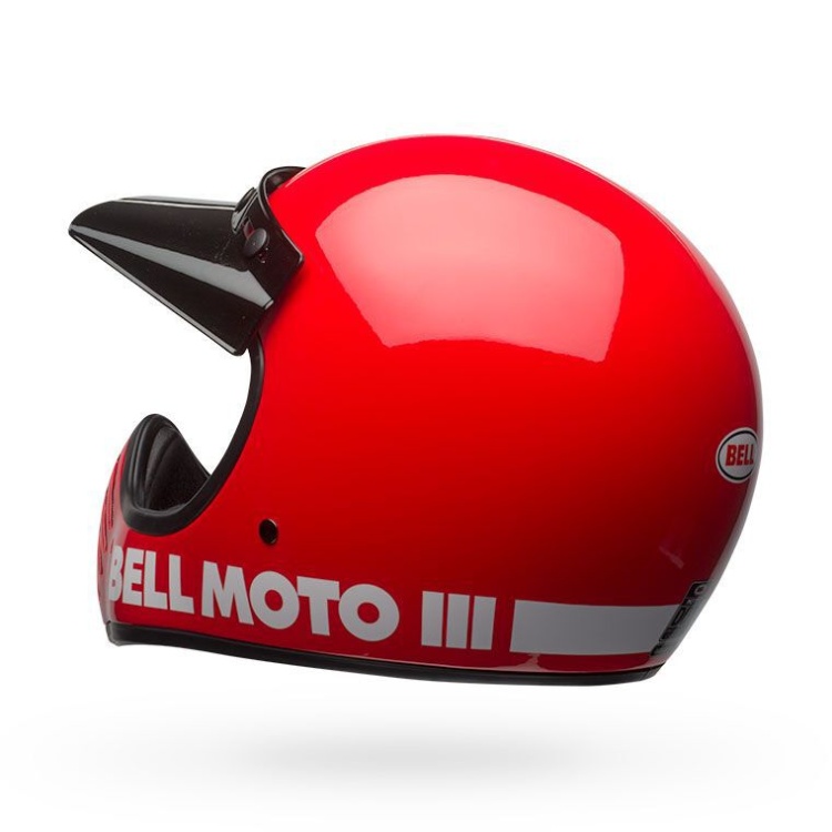 Bell Moto-3 Classic Gloss Red Motocycle Helmet - Moore Speed Racing