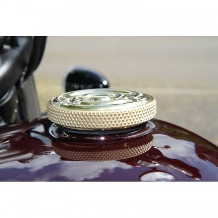 Custom Fuel Tank Billet Brass Cap Knurled For Triumph and Harley ...