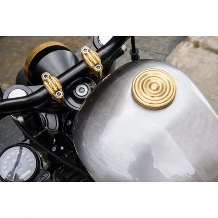 Custom Fuel Tank Billet Brass Cap Knurled For Triumph and Harley ...