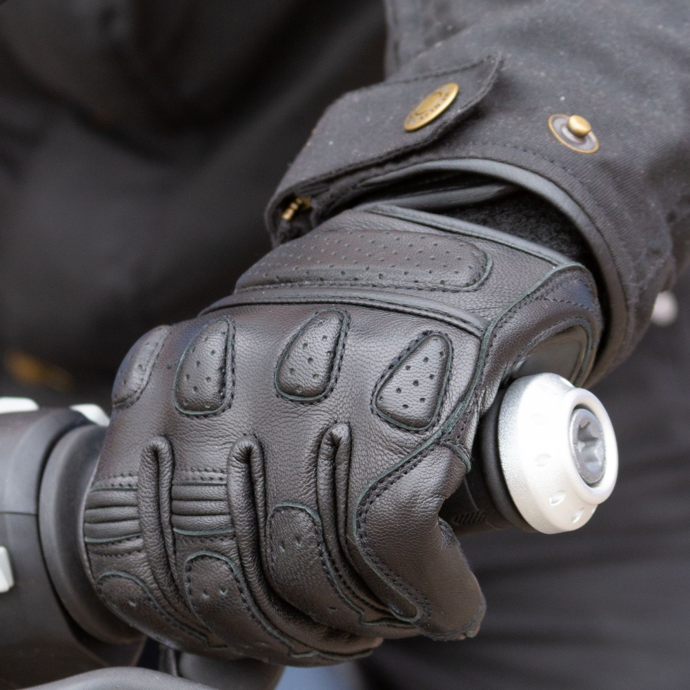 Merlin Finlay Black Leather Motorcycle Gloves - Moore Speed Racing