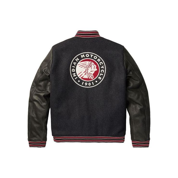 Indian Motorcycle Men's Varsity Jacket (grey) - Moore Speed Racing