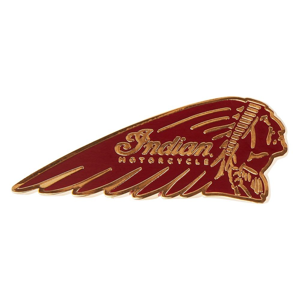 Indian Motorcycle Headdress Logo Pin Badge (red) - Moore Speed Racing