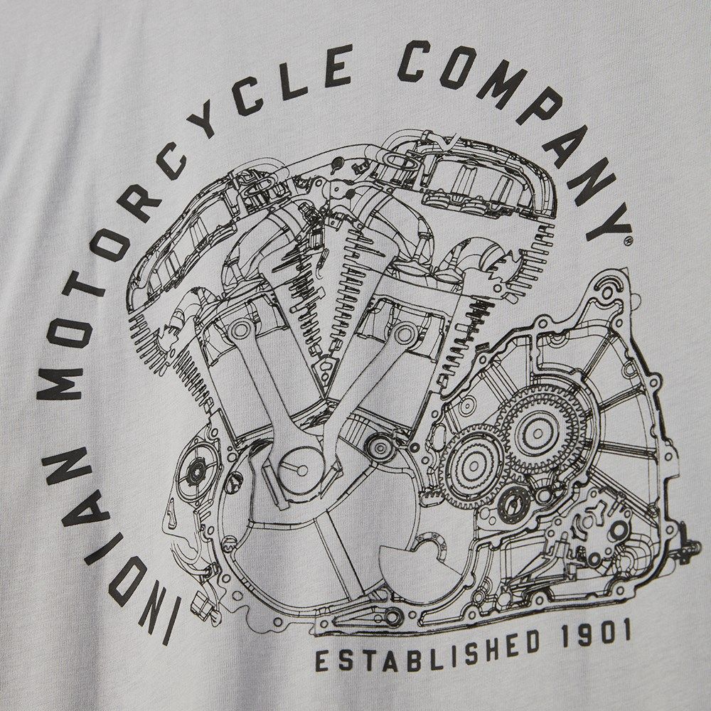 Indian Motorcycle men's Circle Engine t-shirt - grey - Moore Speed Racing