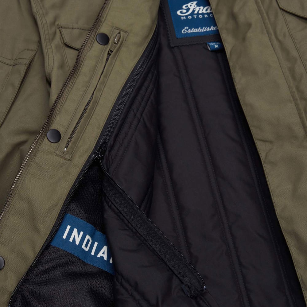 Indian Motorcycle Men's Harrison Waxed Jacket (green) - Moore Speed Racing