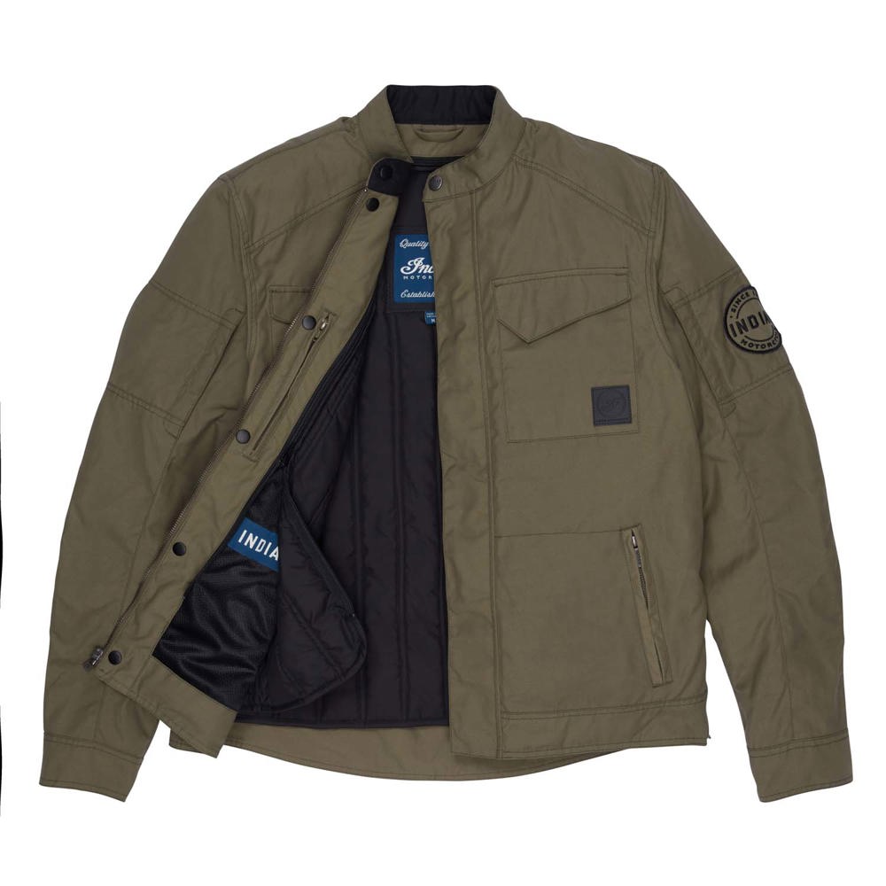 Indian Motorcycle Men's Harrison Waxed Jacket (green) - Moore Speed Racing