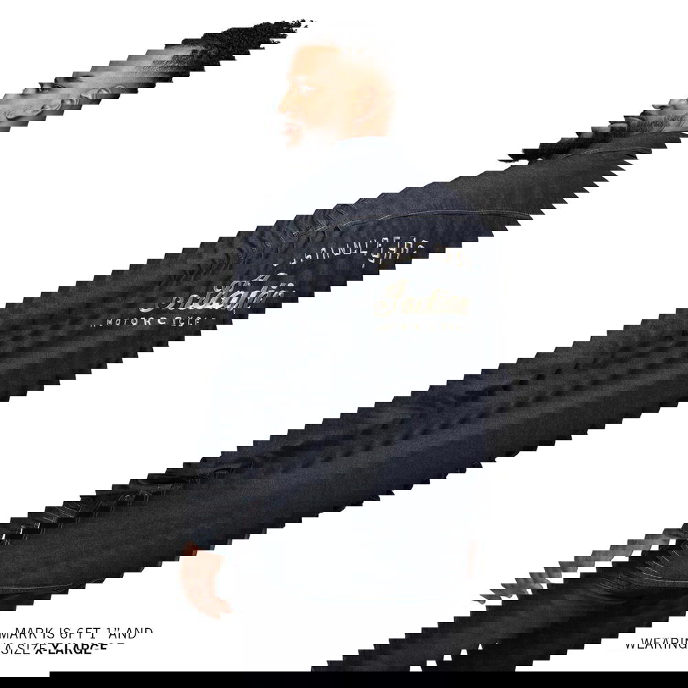 Indian Motorcycle Men's Heritage Denim Shirt (navy) - Moore Speed Racing