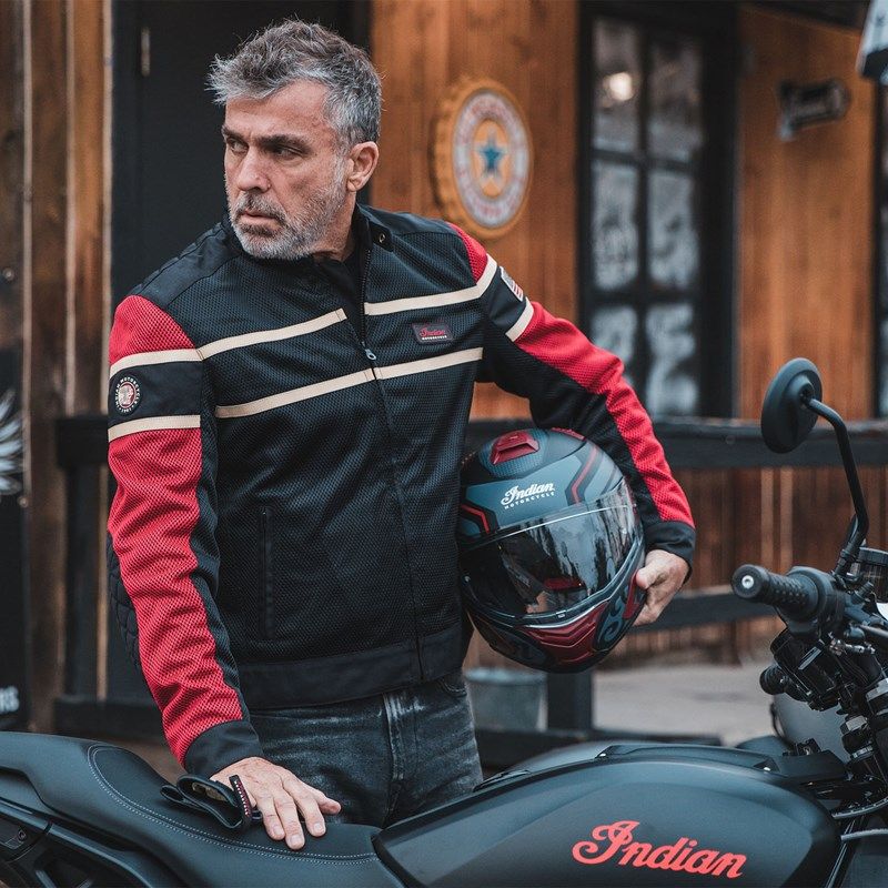 Indian Motorcycle Men's Arlington Mesh Jacket (black & red) - Moore ...
