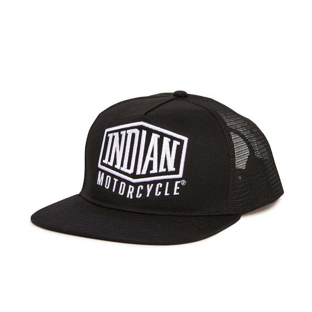 Indian Motorcycle Shield Patch Trucker Hat (black) - Moore Speed Racing