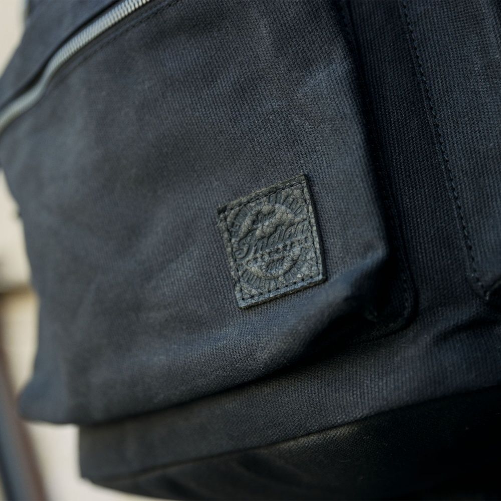 Indian Motorcycle Waxed canvas Backpack (black) - Moore Speed Racing