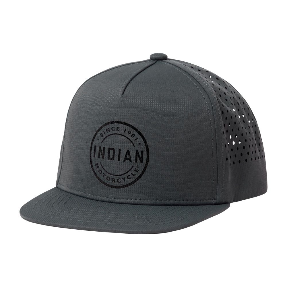 Indian Motorcycle block print ripstop cap - grey - Moore Speed Racing