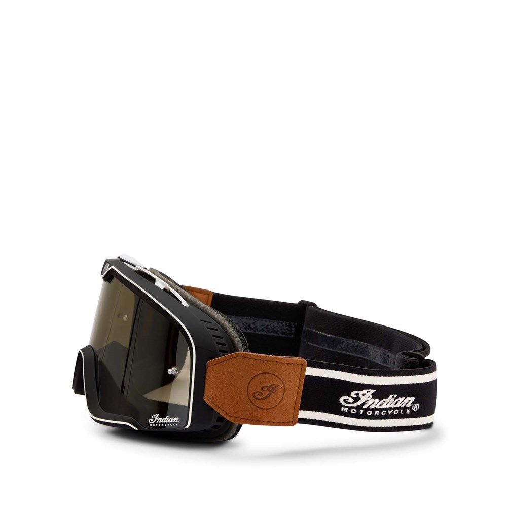 Indian Motorcycle logo goggles - black & white - Moore Speed Racing