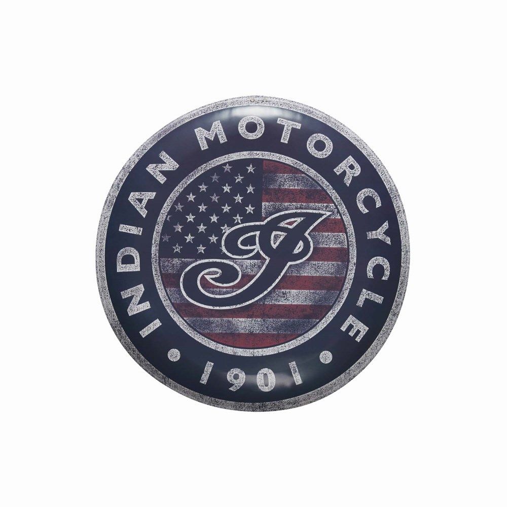 Indian Motorcycle "USA Flag" logo decorative metal sign - Moore Speed ...