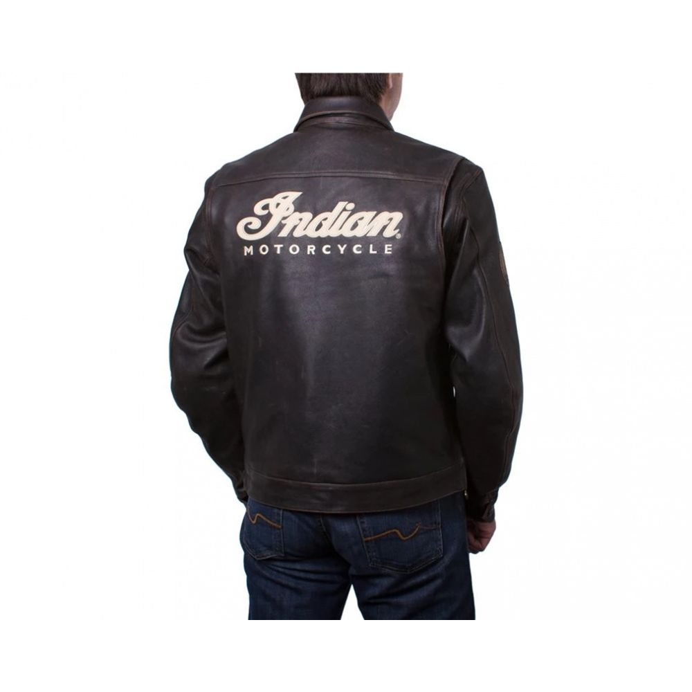 Indian Motorcycle Men's Classic Leather Riding Jacket (dark brown ...