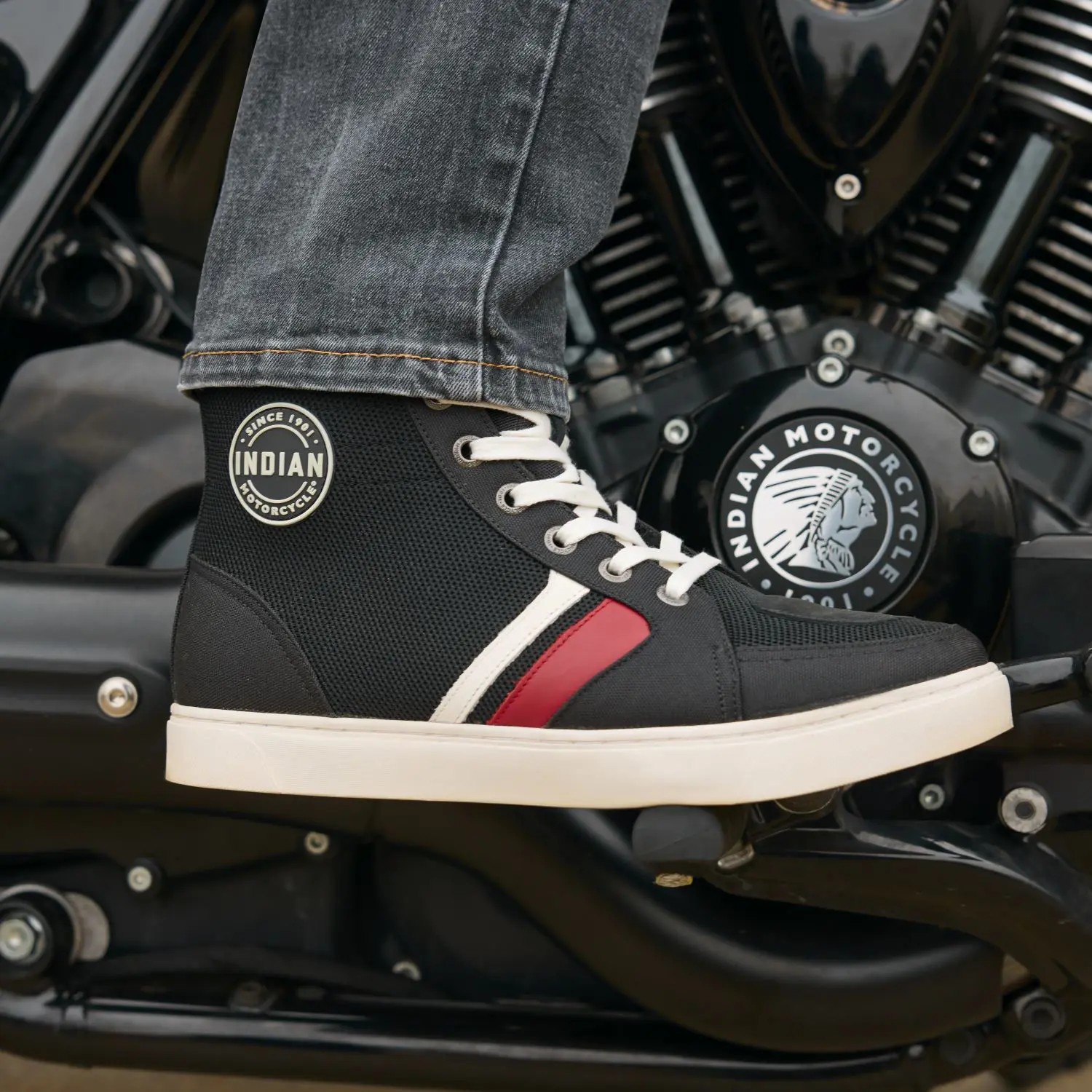 Indian Motorcycle Men's Milestone Mesh Sneaker, Black - Moore Speed Racing