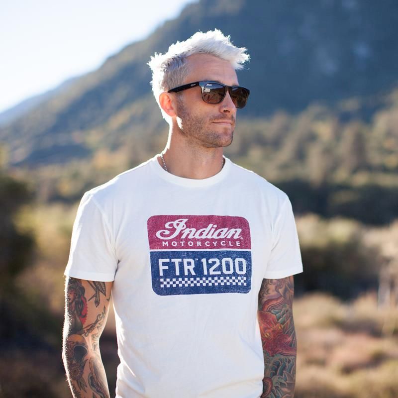Indian Motorcycle men's FTR1200 logo t-shirt - white - Moore Speed Racing