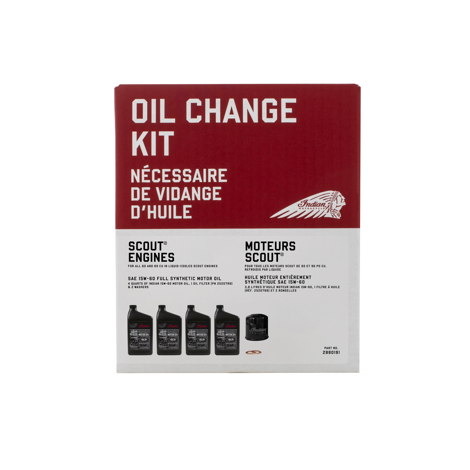 Indian oil change / service kit for all Indian Scout models (2015 ...