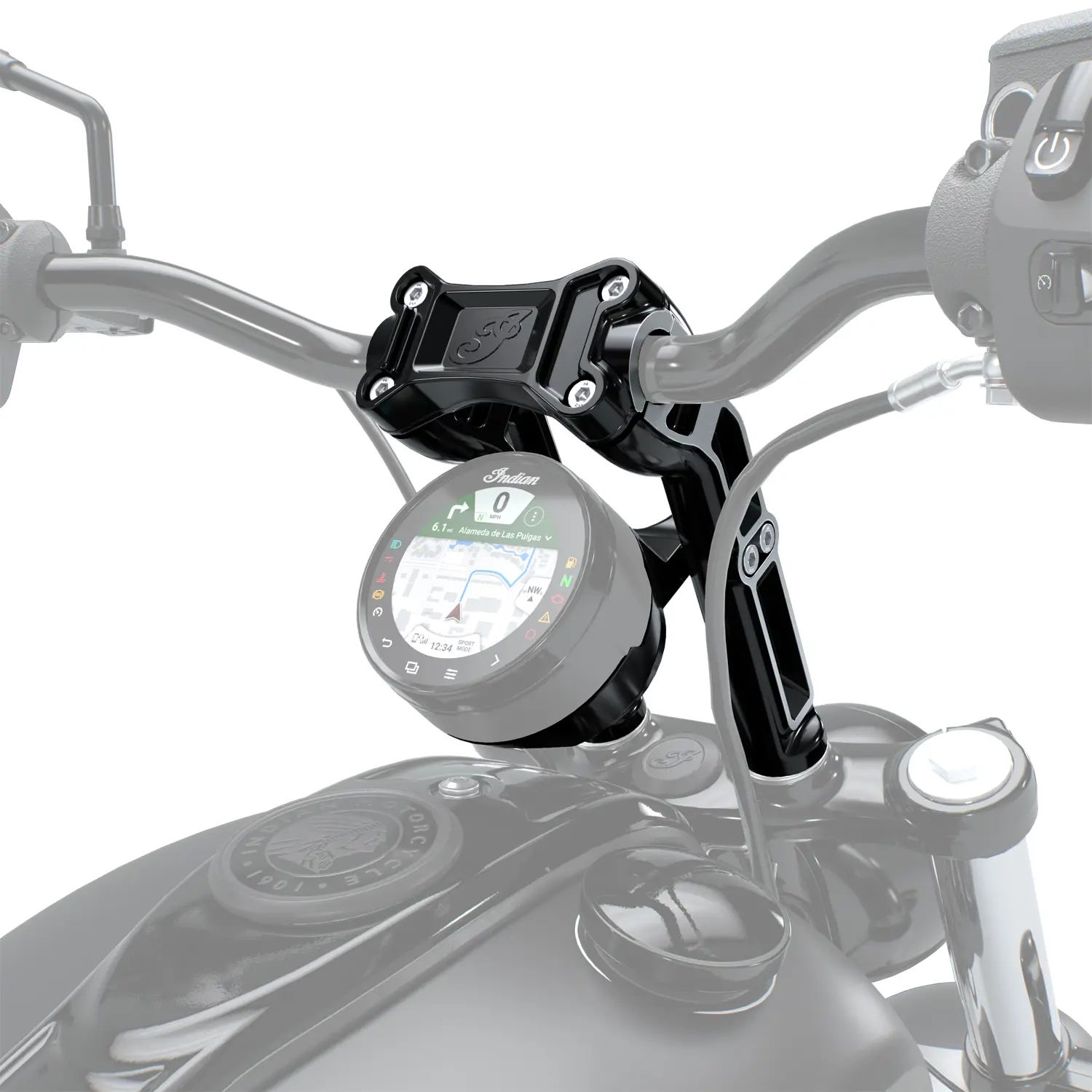 Indian 8" Pullback Moto Handlebar Risers For Scout Models (Non Sport ...