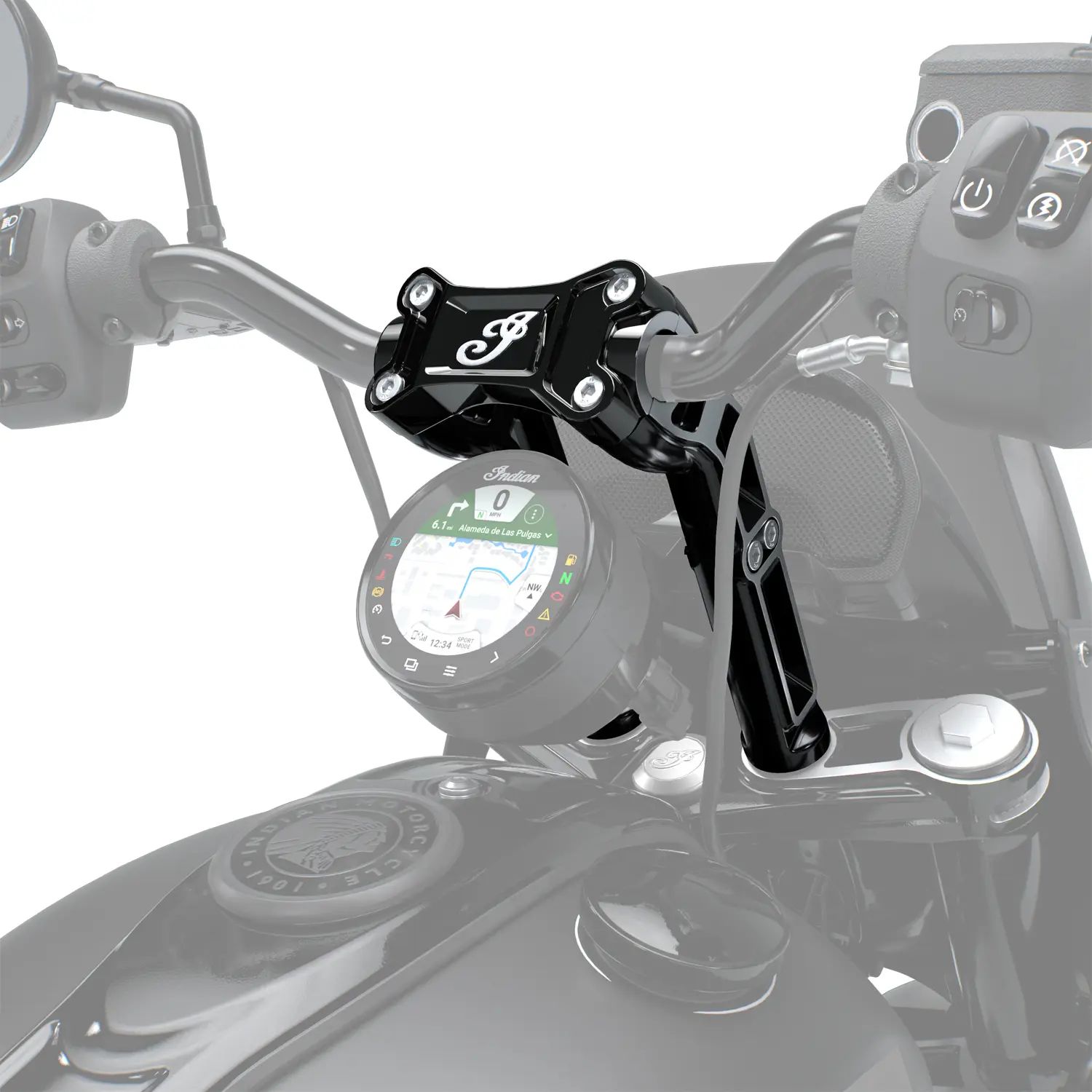 Indian 8" Pullback Moto Handlebar Risers For Scout Models (Sport Models ...