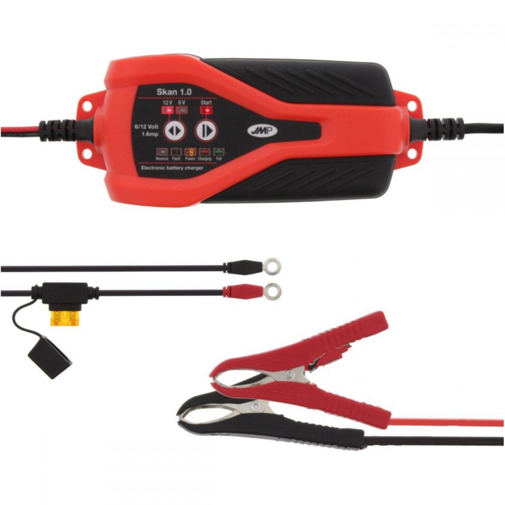 JMP Motorcycle Battery Charger 1.0 6V 12V - 1 Amp - Moore Speed Racing