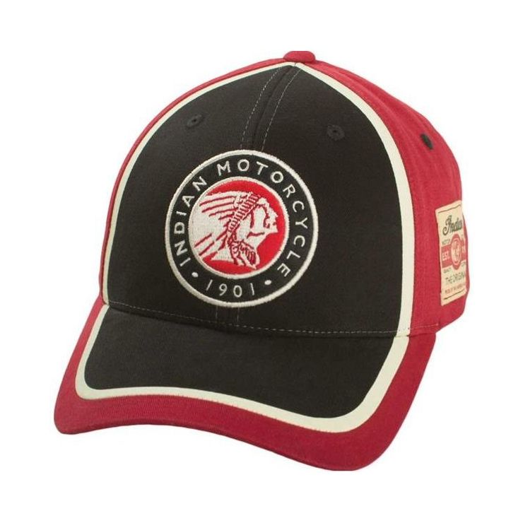 Indian Motorcycle Circle Patch Hat (red & black) - Moore Speed Racing