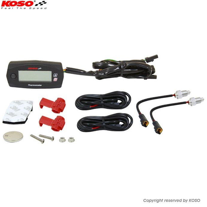 KOSO Mini 4 Dual Temperature Gauge (Inc Senders) - Moore Speed Racing