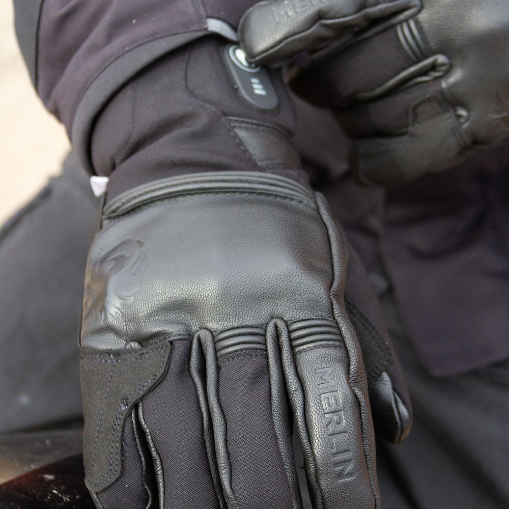Merlin Longdon Heritage Heated D30 Motorcycle Gloves - Black - Moore ...