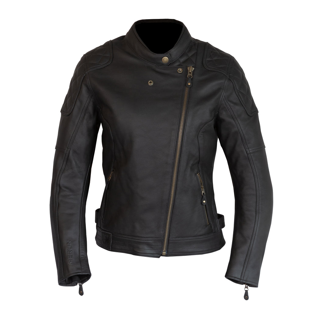 Merlin Bristol D3O Women's Leather Riding Jacket - Black - Moore Speed ...