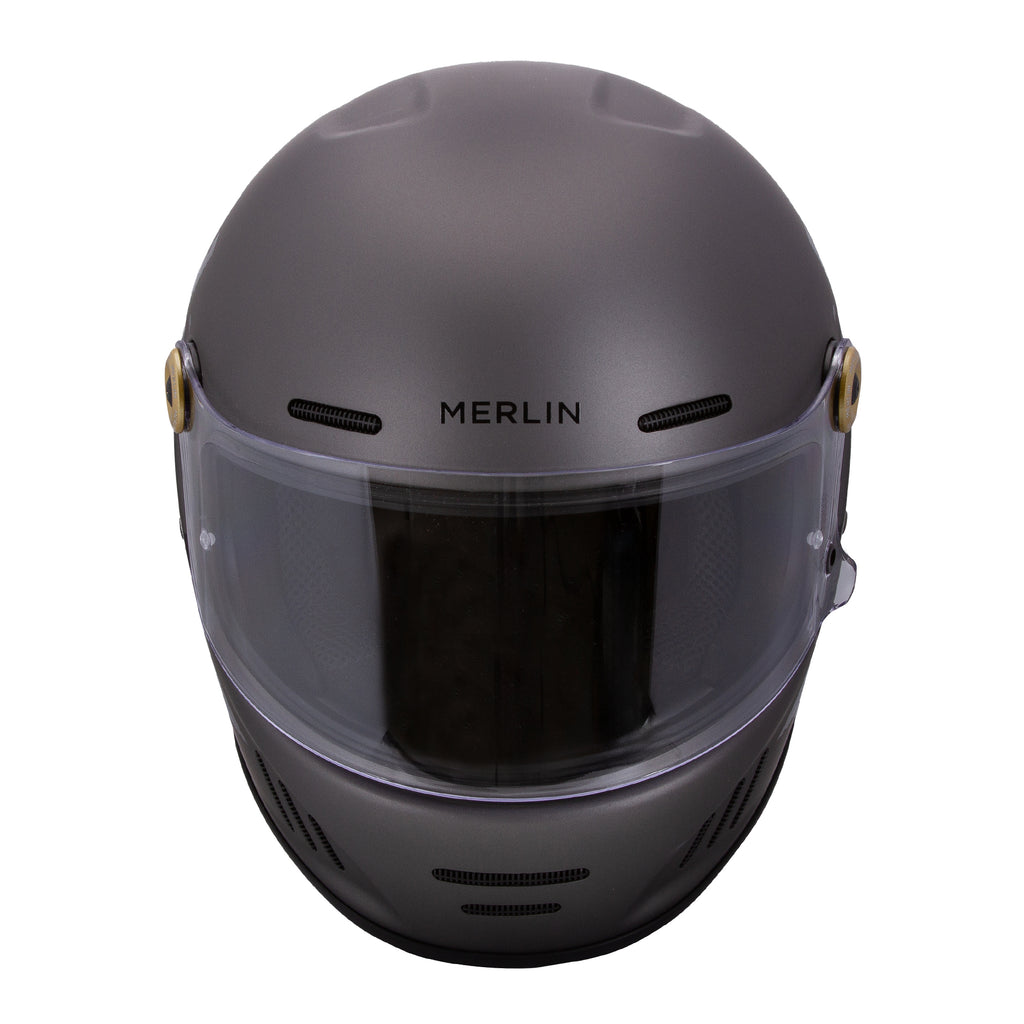 Merlin Revival Vintage Full Face Helmet - Union Grey - Moore Speed Racing