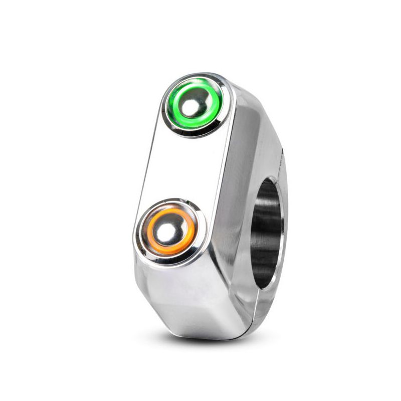 Rebelmoto 2 LED Button Billet Polished Handlebar Switch Gear - Moore ...