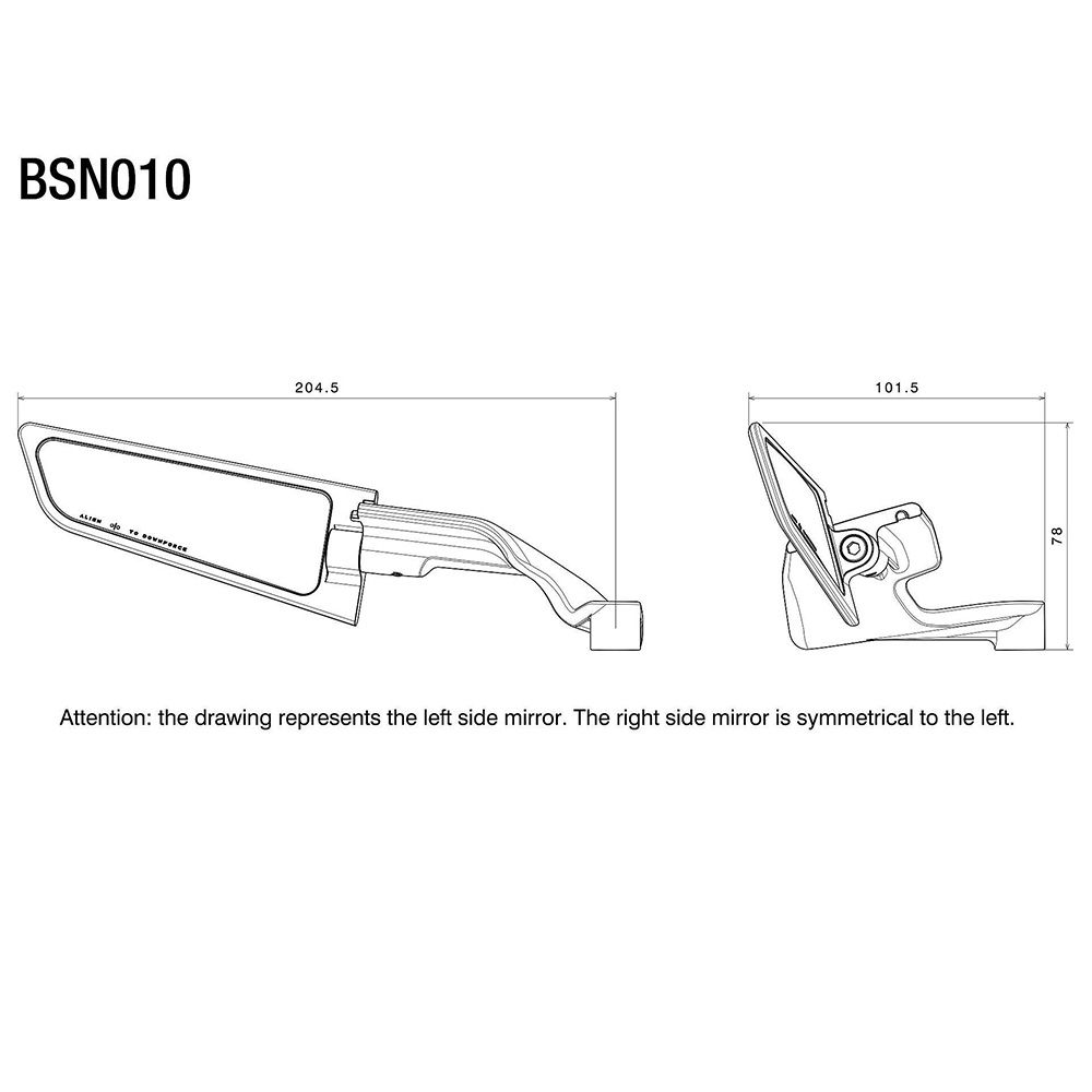 Rizoma Stealth Mirror For Naked Bikes - Pair - Moore Speed Racing
