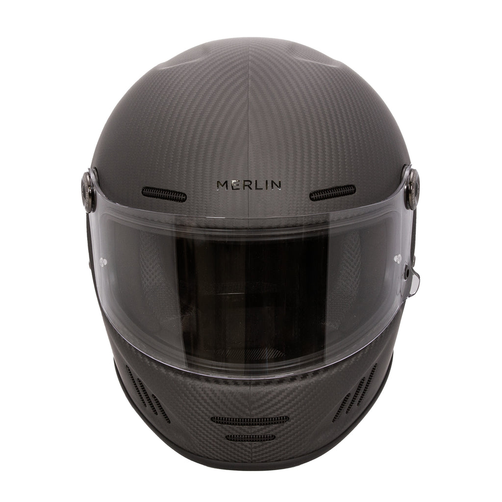 Merlin Revival Vintage Full Face Helmet - Carbon Matt - Moore Speed Racing