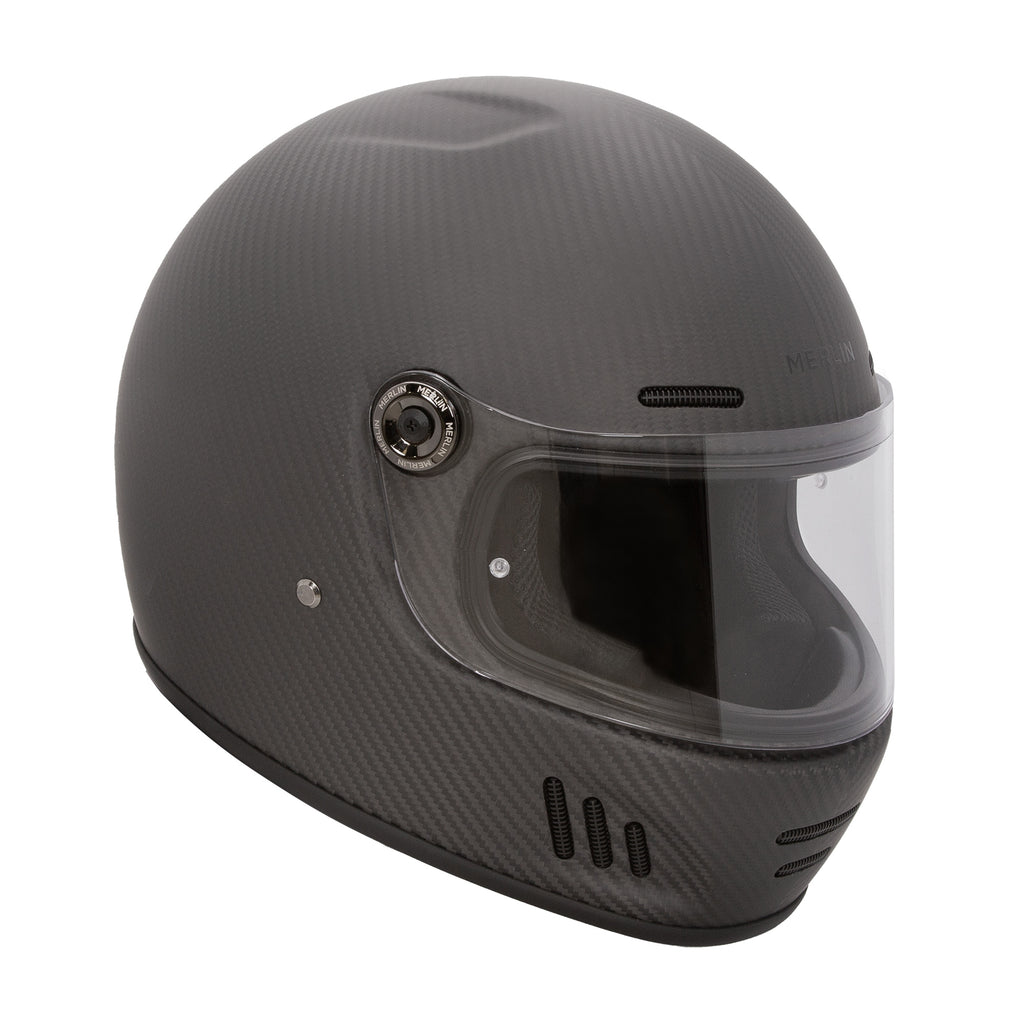 Merlin Revival Vintage Full Face Helmet - Carbon Matt - Moore Speed Racing