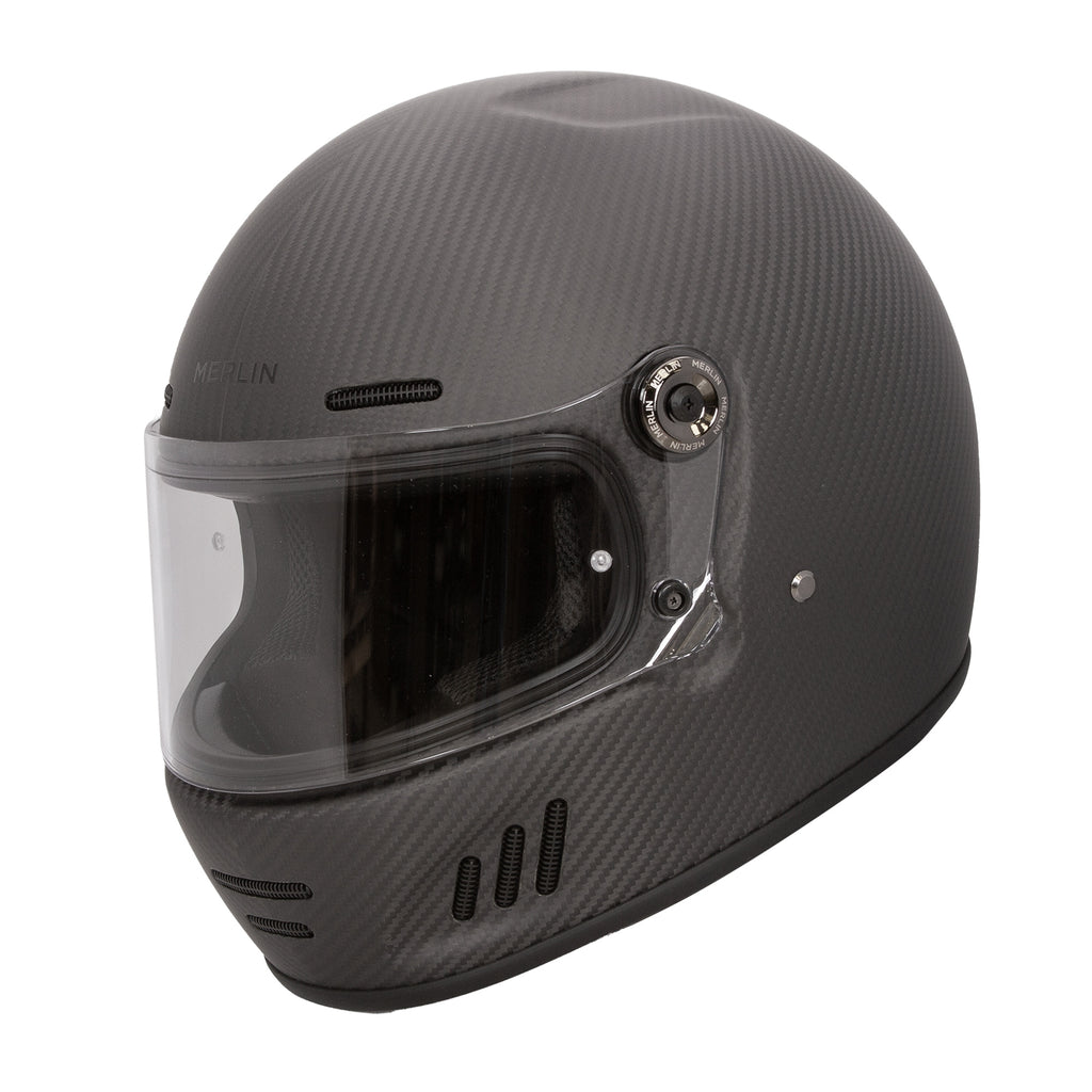Merlin Revival Vintage Full Face Helmet - Carbon Matt - Moore Speed Racing