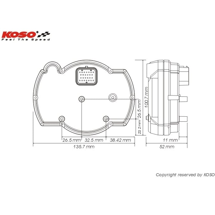 KOSO RX-2N+ 10K Black Multifunction Gauge Speedo - Moore Speed Racing