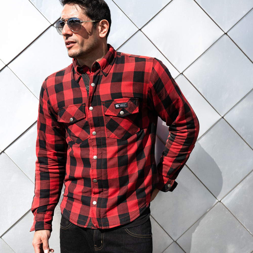 Merlin Axe Kevlar Chequered Motorcycle Shirt - Moore Speed Racing