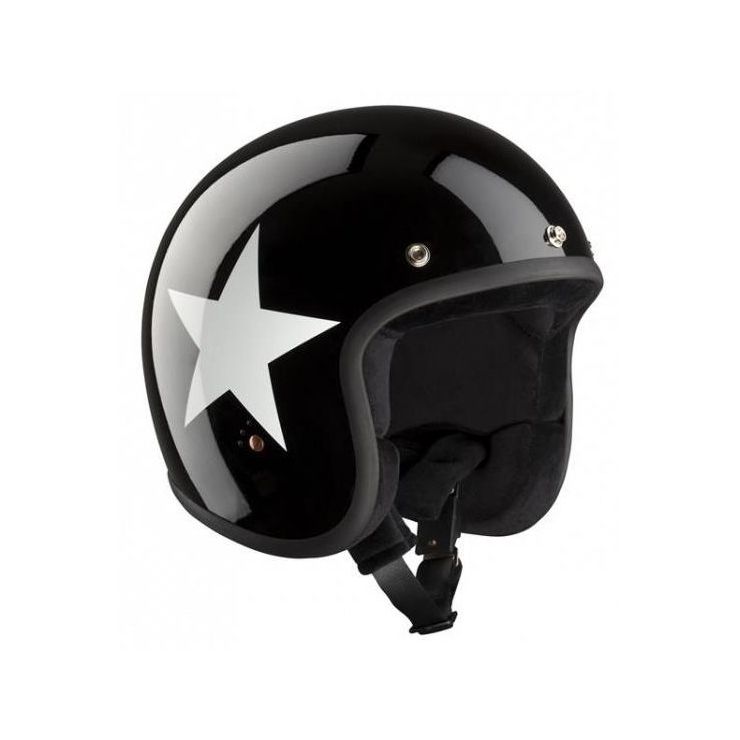 Bandit Jet ECE Open Face Motorcycle Helmet - Star Black - Moore Speed ...