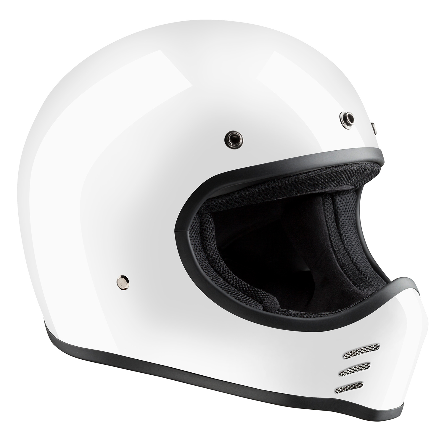 Bandit Historic Motocross Motorcycle Helmet - White - Moore Speed Racing