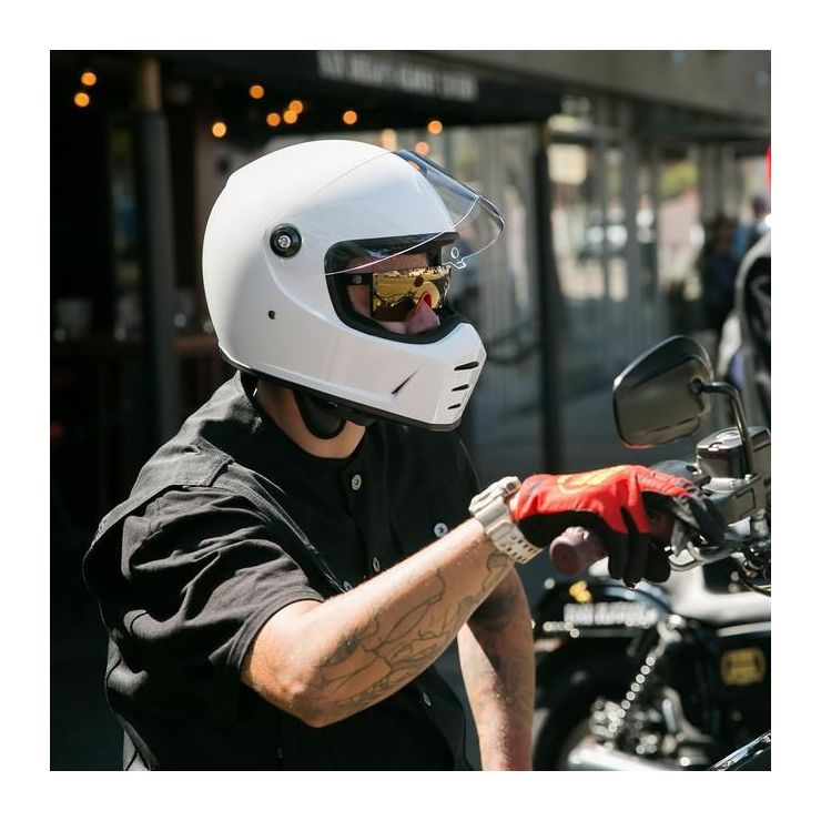 Biltwell Lane Splitter Helmet ECE - Gloss White - Moore Speed Racing