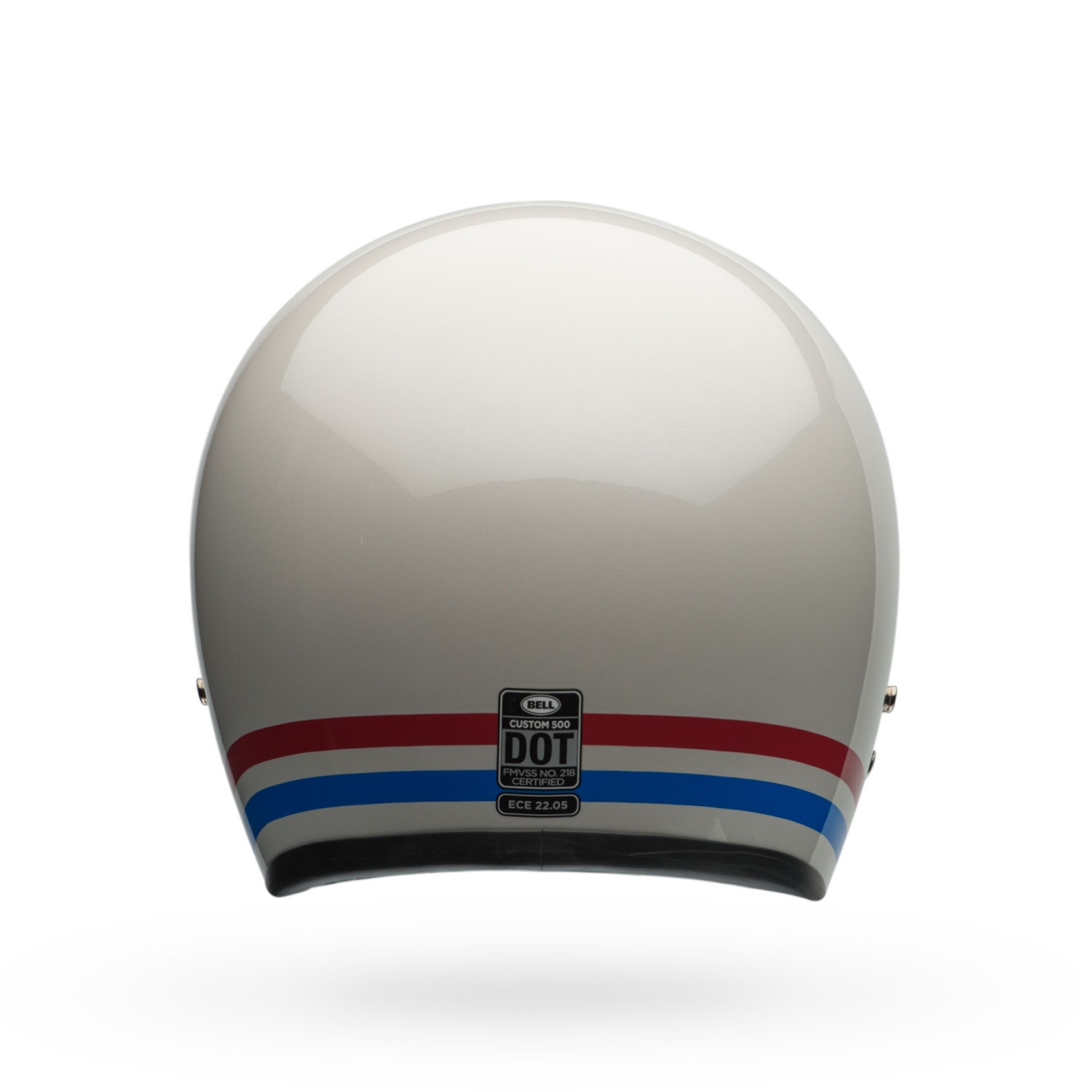 Bell Custom 500 Stripes Pearl White Motorcycle Helmet - Moore Speed Racing